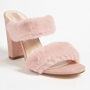 Shoes | Pink Faux Fur Mules | Poshmark